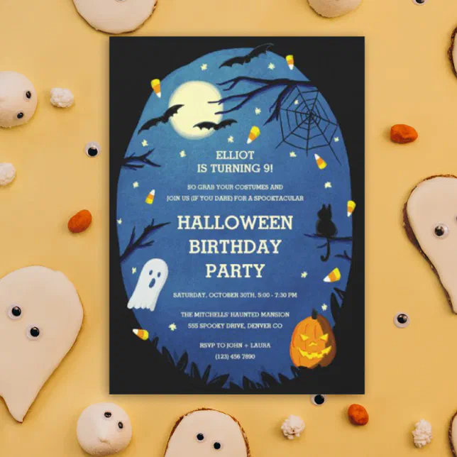 Cute Kids Halloween Birthday Party Invitations | Zazzle