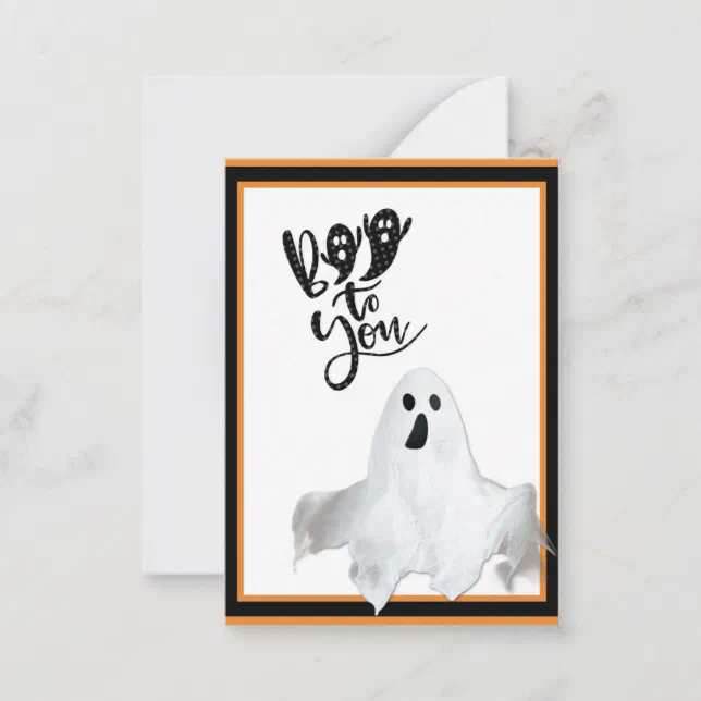 Cute Kids Halloween Boo to You Ghost Note Card | Zazzle