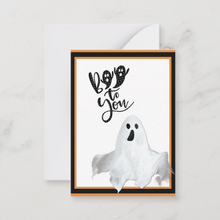 Cute Kids Halloween Boo to You Ghost Note Card | Zazzle.com