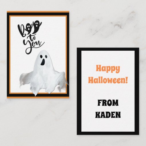 Cute Kids Halloween Boo to You Ghost Note Card | Zazzle
