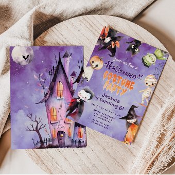 Cute kids Halloween costume party Invitation | Zazzle