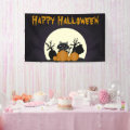Cute Kids Halloween Party Black Cat Graveyard Banner | Zazzle