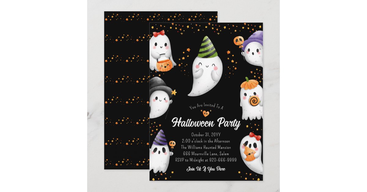 Cute Kids Halloween Party Invitation | Zazzle