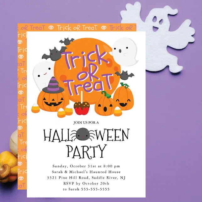 Cute Kids Halloween Party Invitation | Zazzle