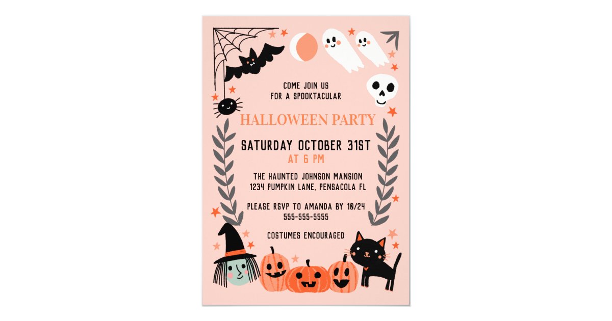 Cute Kids Halloween Party Invitation | Zazzle.com