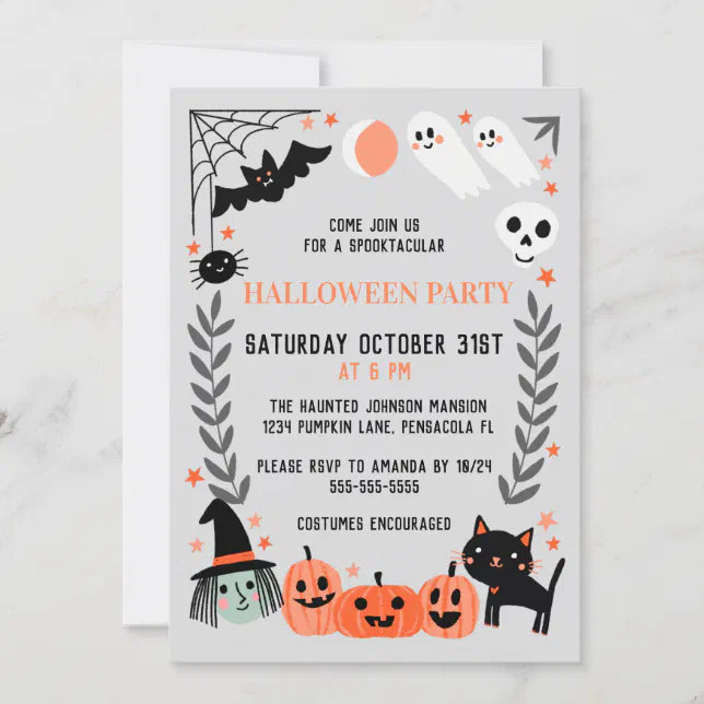 Cute Kids Halloween party Invitation | Zazzle