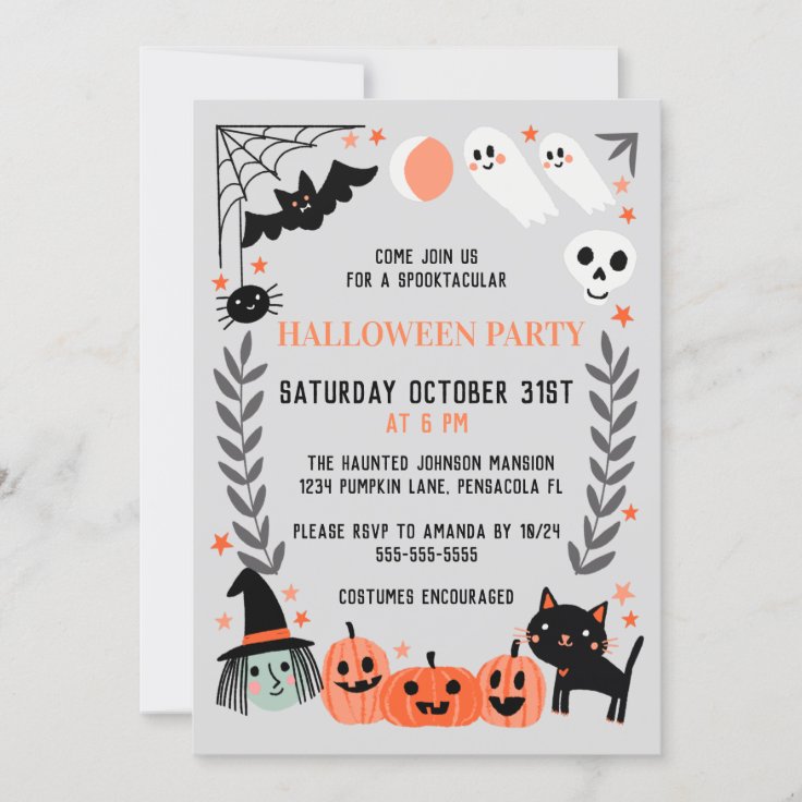 Cute Kids Halloween party Invitation | Zazzle