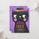 Cute Kids Halloween Party Witches Cat Spooky Invitation | Zazzle