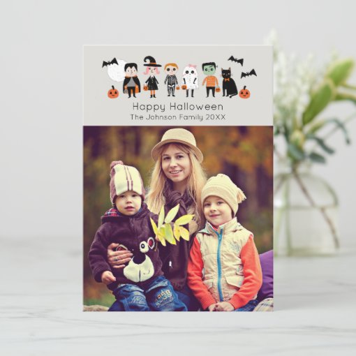 Cute Kids Halloween Photo Card | Zazzle