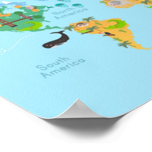 Cute Kids Map Poster | Zazzle