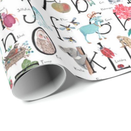 Cute kids nursery ABC | Alphabet pattern Wrapping Paper | Zazzle