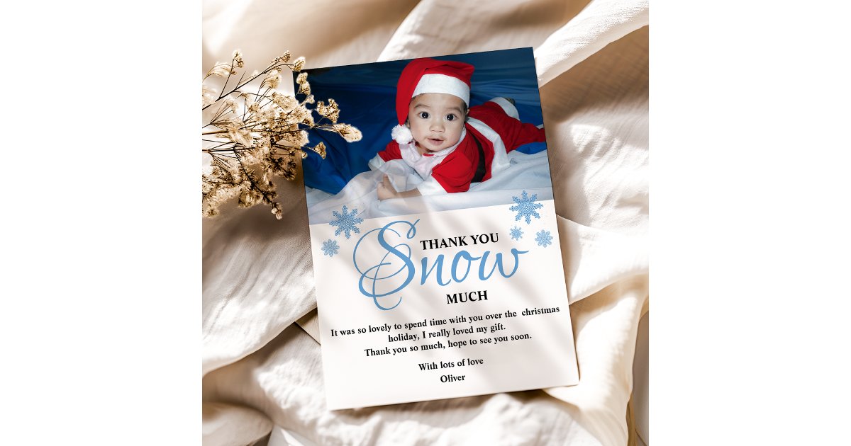 Cute Kids Photo Christmas Thank You Card | Zazzle