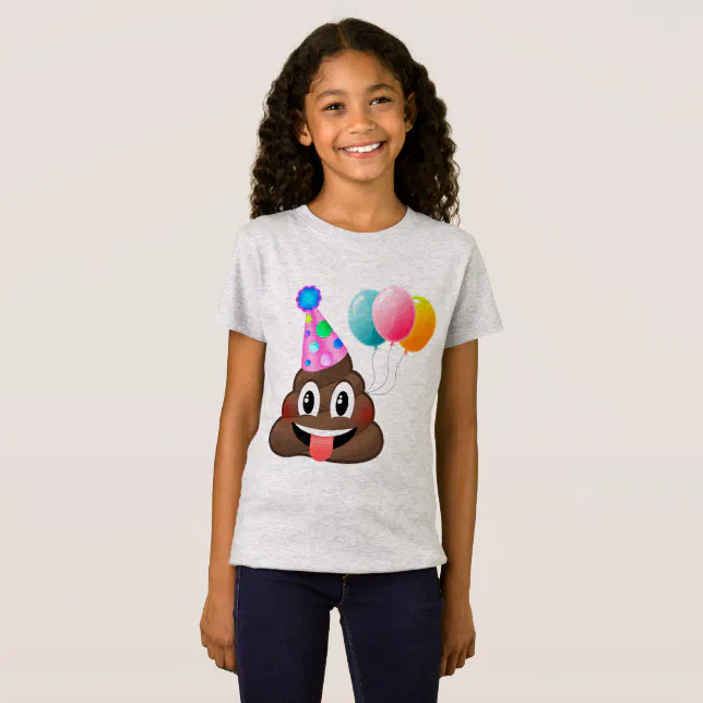Cute Kids Poop Emoji Birthday T-Shirt | Zazzle