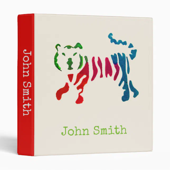 Cute kids tiger jungle cartoon student folder | Zazzle