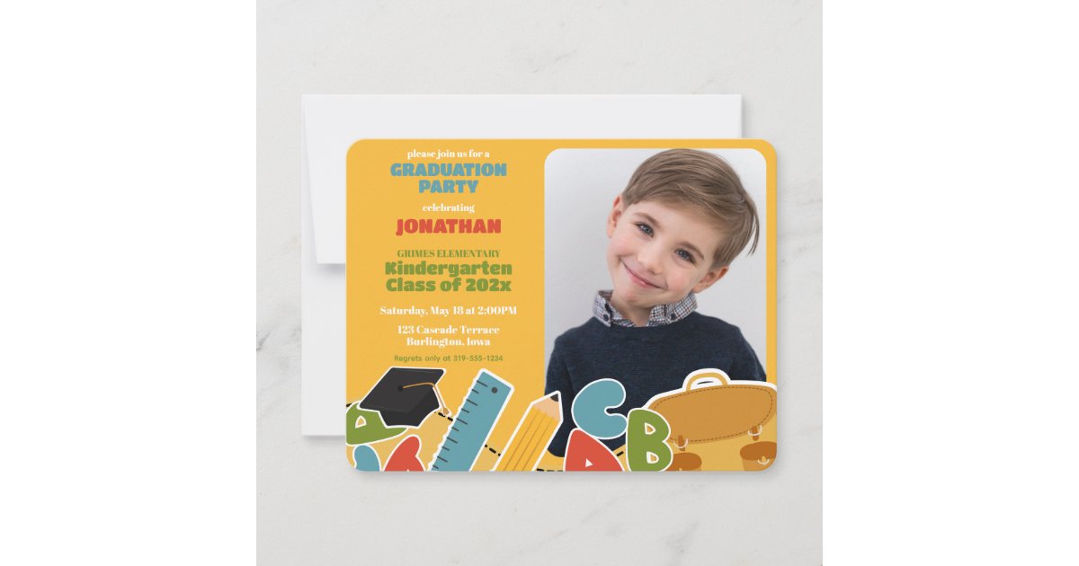 Cute Kindergarten Graduation Party Invitation | Zazzle