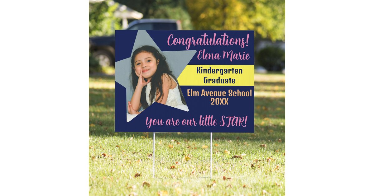 Cute Kindergarten Graduation Yard Sign | Zazzle