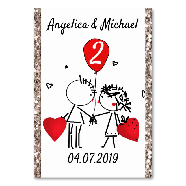 Cute, Kiss, wedding Table Number | Zazzle