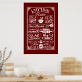 cute kitchen rules word art poster | Zazzle