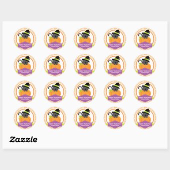 Cute Kitten Happy Halloween for Kids Personalized Classic Round Sticker ...