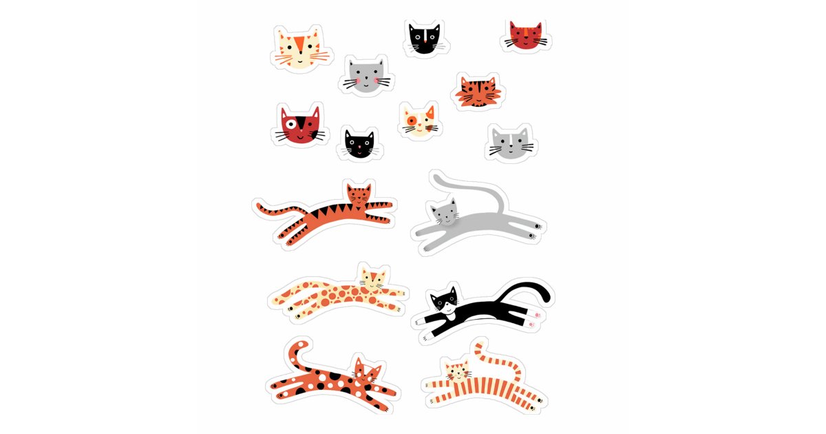 Cute Kitty Cat Pet Animal Sticker | Zazzle