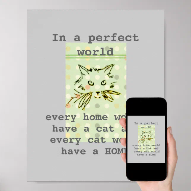 cute kitty cat poster with text quote | Zazzle