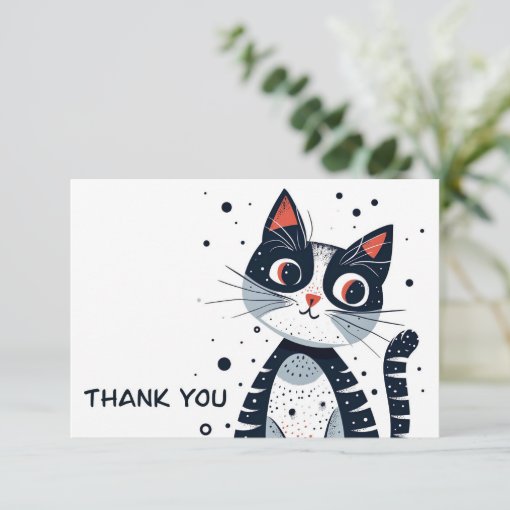 Cute Kitty Cat Thank You Card | Zazzle