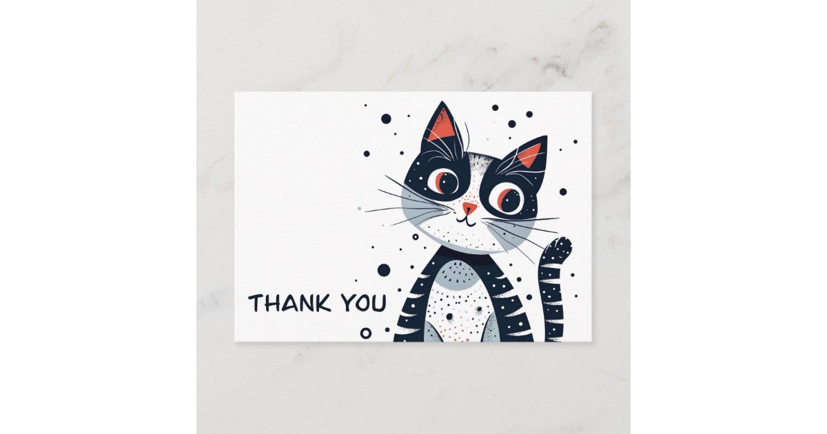 Cute Kitty Cat Thank You Card | Zazzle