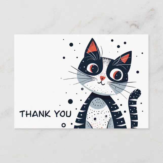 Cute Kitty Cat Thank You Card | Zazzle