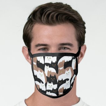 Cute Kitty Cats All-Over Print Face Mask | Zazzle