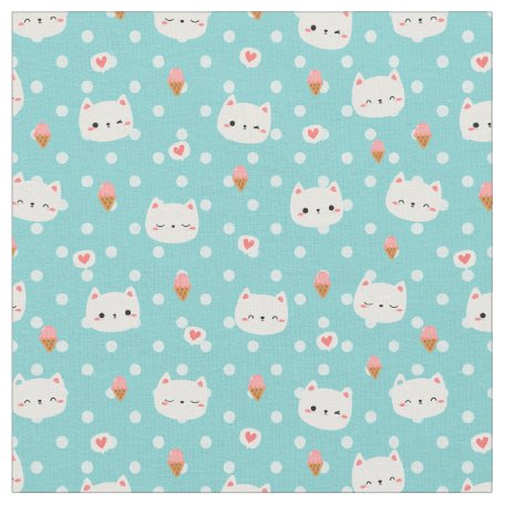 Funny and cute colored ice creams pattern fabric | Zazzle