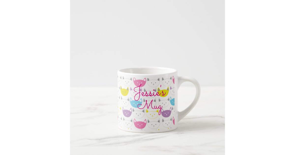 Cute Kitty Print Little Girl Mug | Zazzle