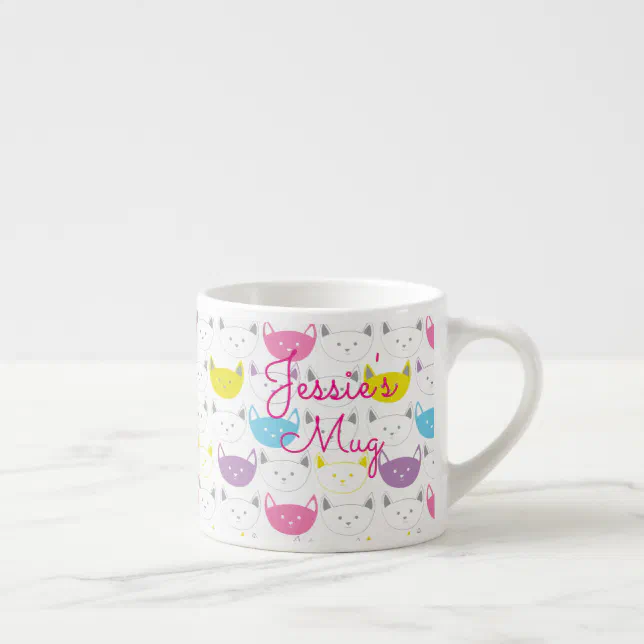 Cute Kitty Print Little Girl Mug | Zazzle