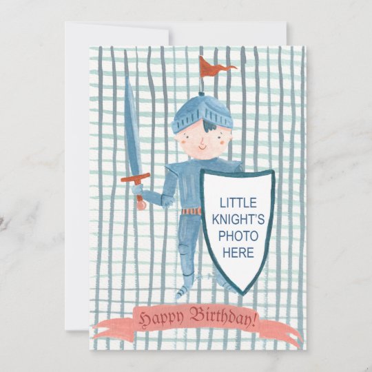 Cute knight personalised Photo Birthday Holiday Card | Zazzle.com