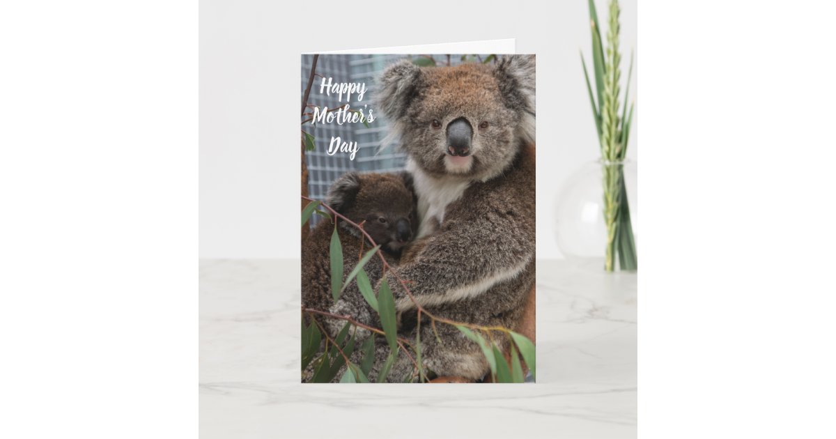 Cute Koala and Baby Mother's Day Photo Card | Zazzle