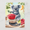 Cute Koala Bear cooking a dinner Postcard | Zazzle