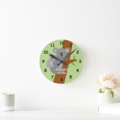 Cute koala bear polka dots nursery wall clock | Zazzle