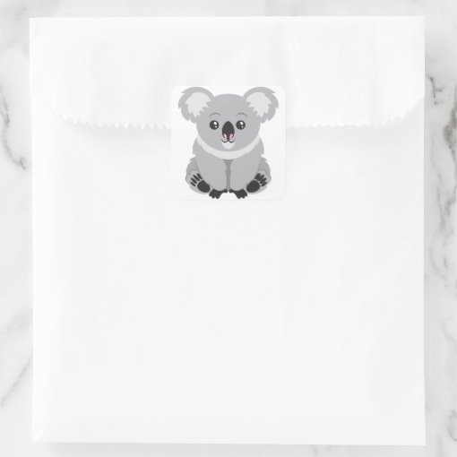 Cute Koala Bear Square Sticker | Zazzle