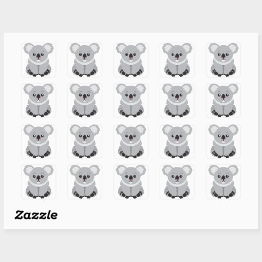 Cute Koala Bear Square Sticker | Zazzle