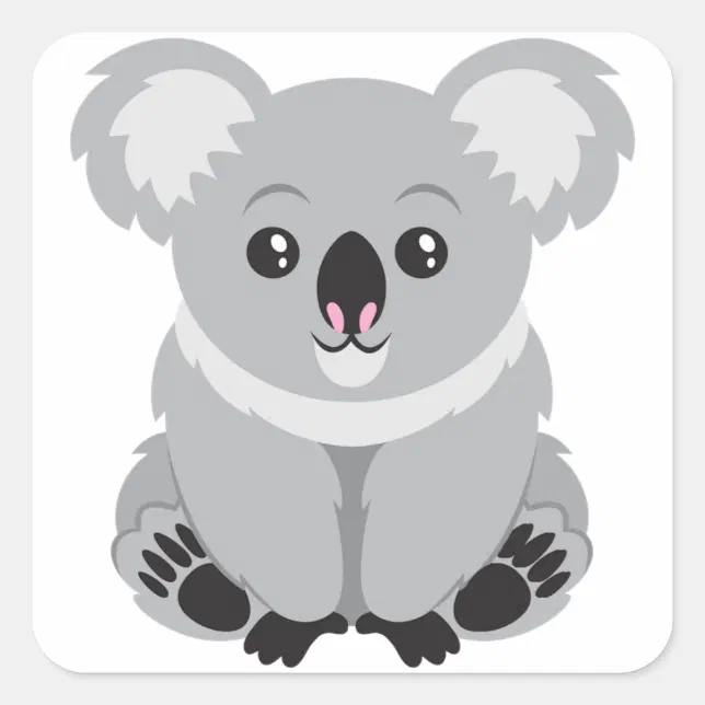 Cute Koala Bear Square Sticker | Zazzle