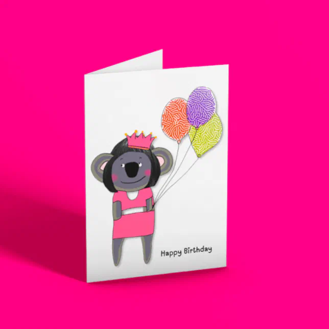 Cute Koala Birthday Card | Zazzle