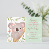 Cute Koala Kid's birthday party custom Invitation | Zazzle