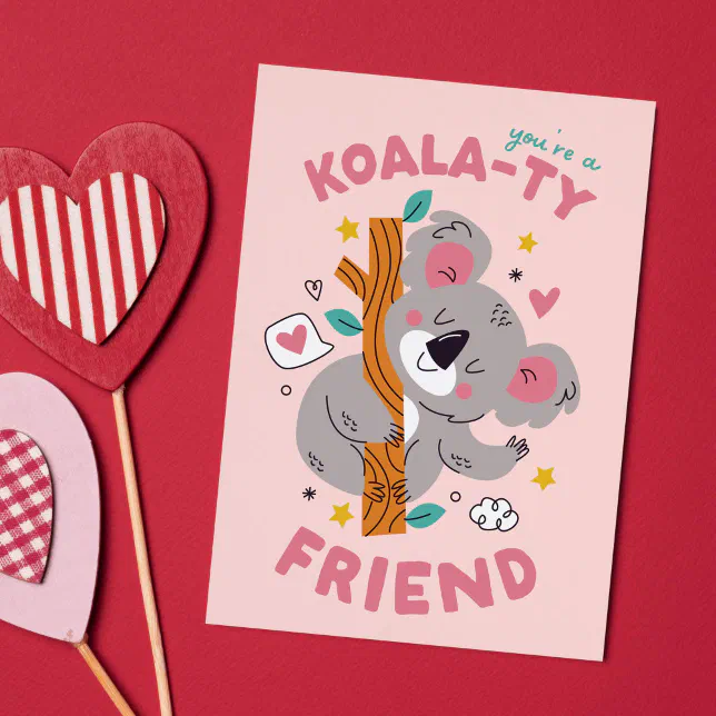 Cute Koala Kid's Classroom Valentine's Day Holiday Card | Zazzle
