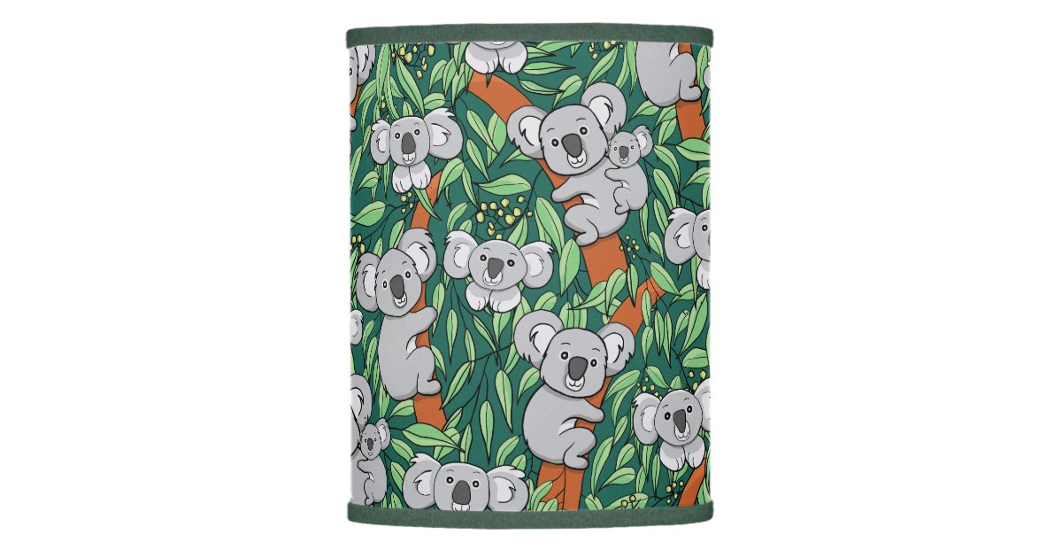 Cute Koala Pattern Hunter Green Lamp Shade | Zazzle