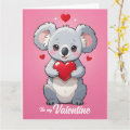 Cute koala pink love valentine's day card | Zazzle