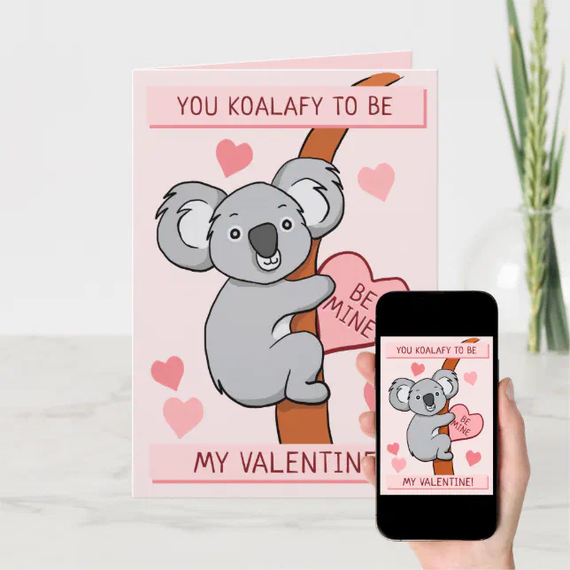 Cute Koala-ty Valentines Greeting Card | Zazzle
