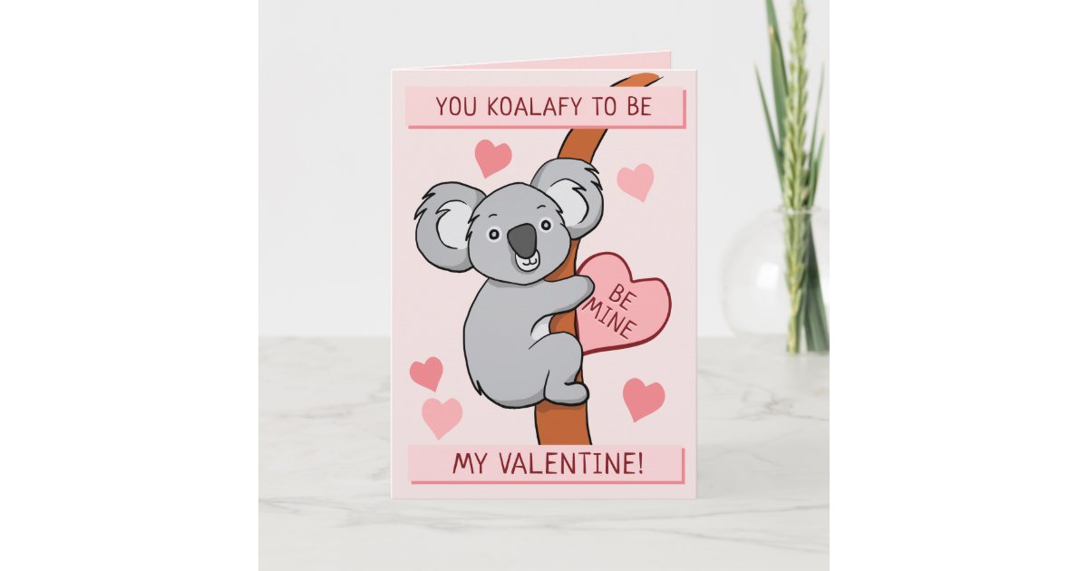 Cute Koala-ty Valentines Greeting Card | Zazzle