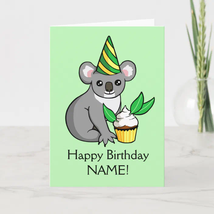 aussie animal card koala birthday card Happy Birthday Koala Card- happy ...