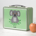 Cute koala with eucalyptus metal lunch box | Zazzle
