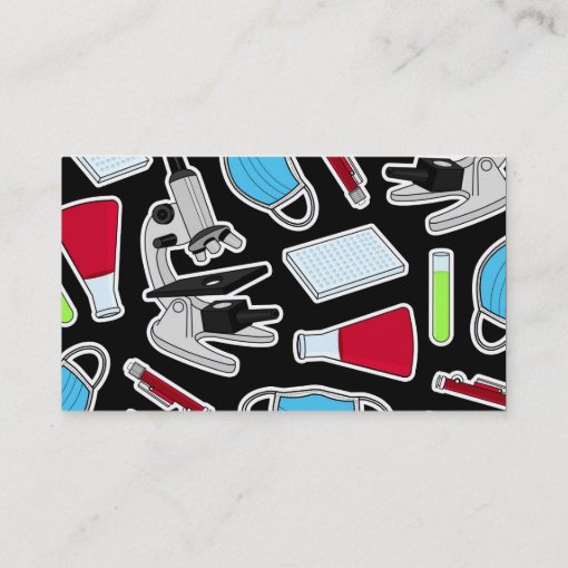 Cute Laboratory Pattern Business Card | Zazzle