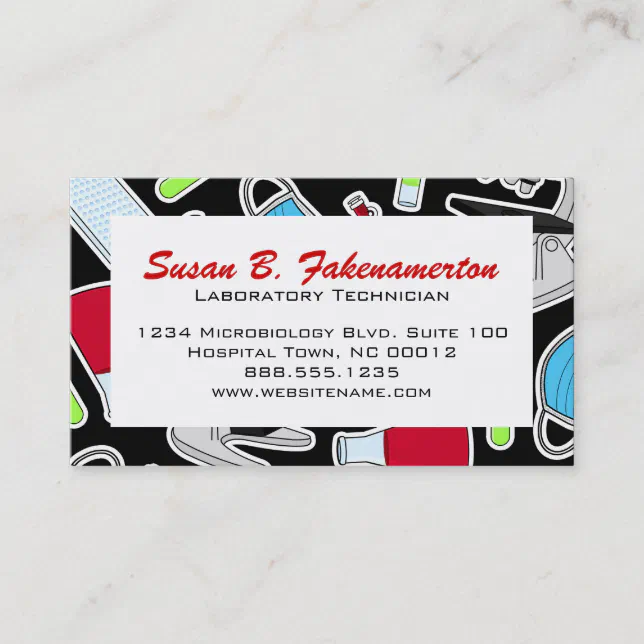 Cute Laboratory Pattern Business Card | Zazzle